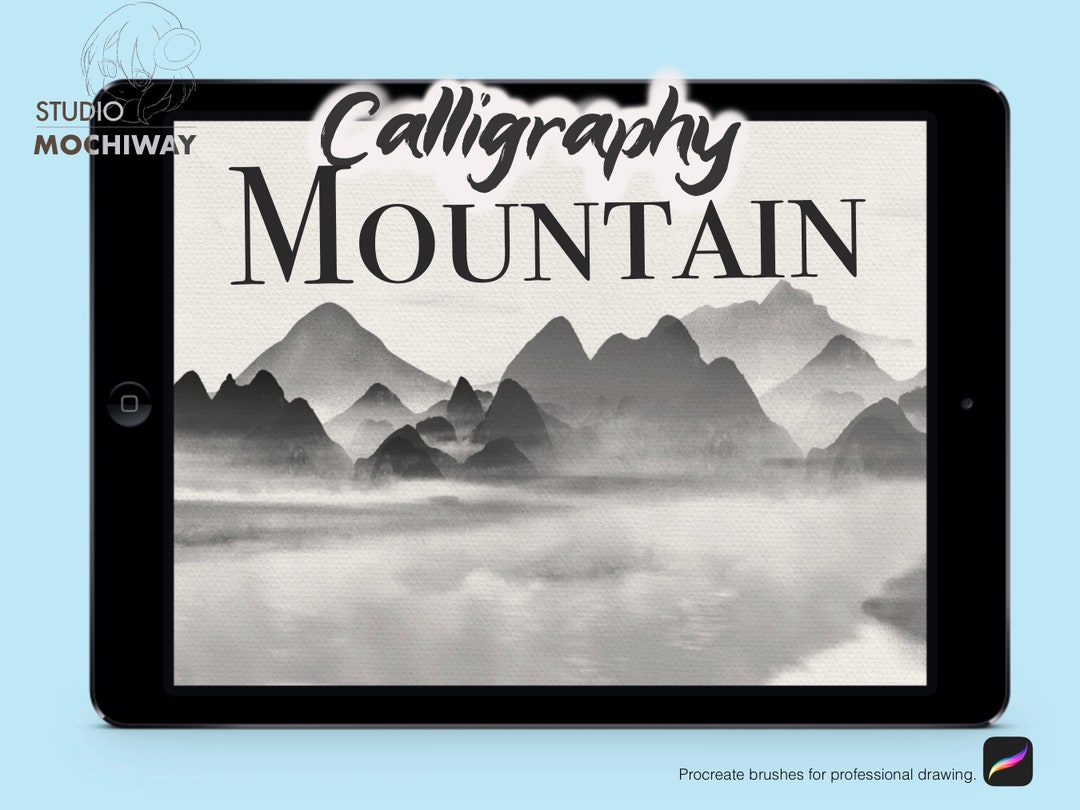Calligraphy Mountain - 16 Procreate Brushes, Ancient Japanese Painting ...