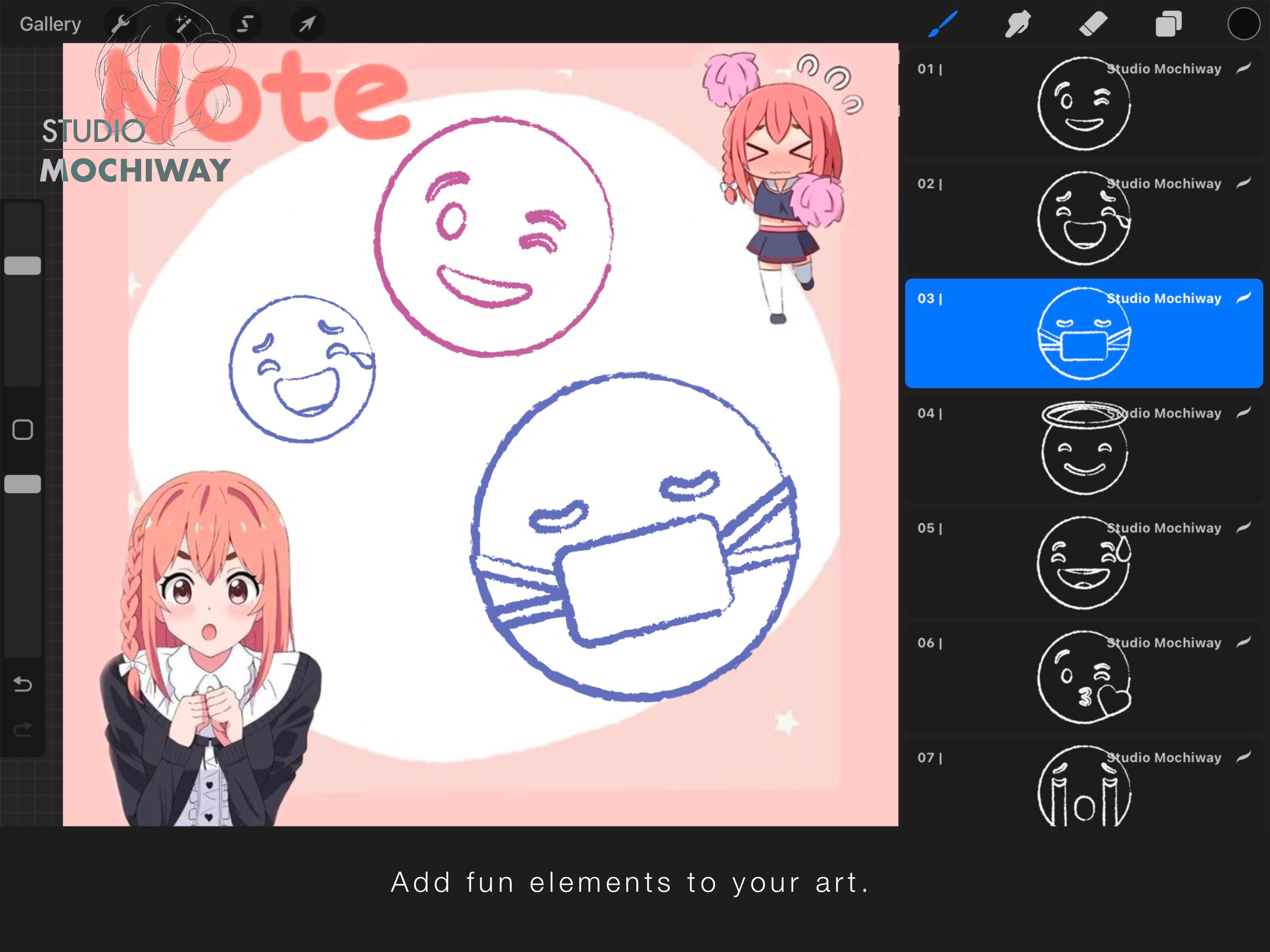 Doodle Emoji - 15 Procreate Brushes, Emoticons Smiley Face Emojis ...