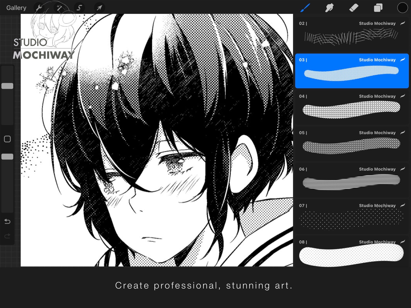 Shadow - 11 Procreate Brushes, Manga Anime Comic Toolkit, Shadowing ...