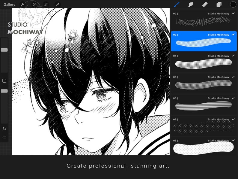 Shadow - 11 Procreate Brushes, Manga Anime Comic Toolkit, Shadowing ...