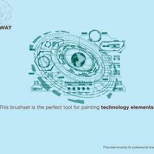 Tech - 29 Procreate Brushes, Texture Effects Technology Elements Data ...