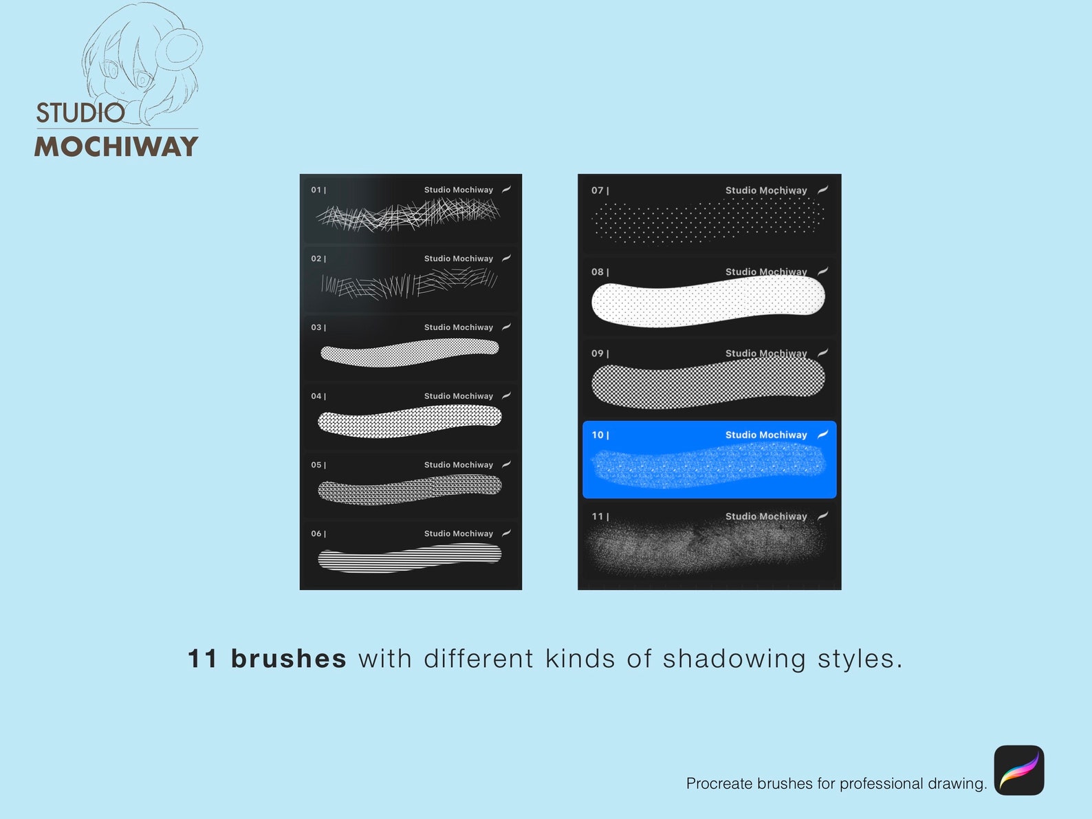 Shadow - 11 Procreate Brushes, Manga Anime Comic Toolkit, Shadowing ...