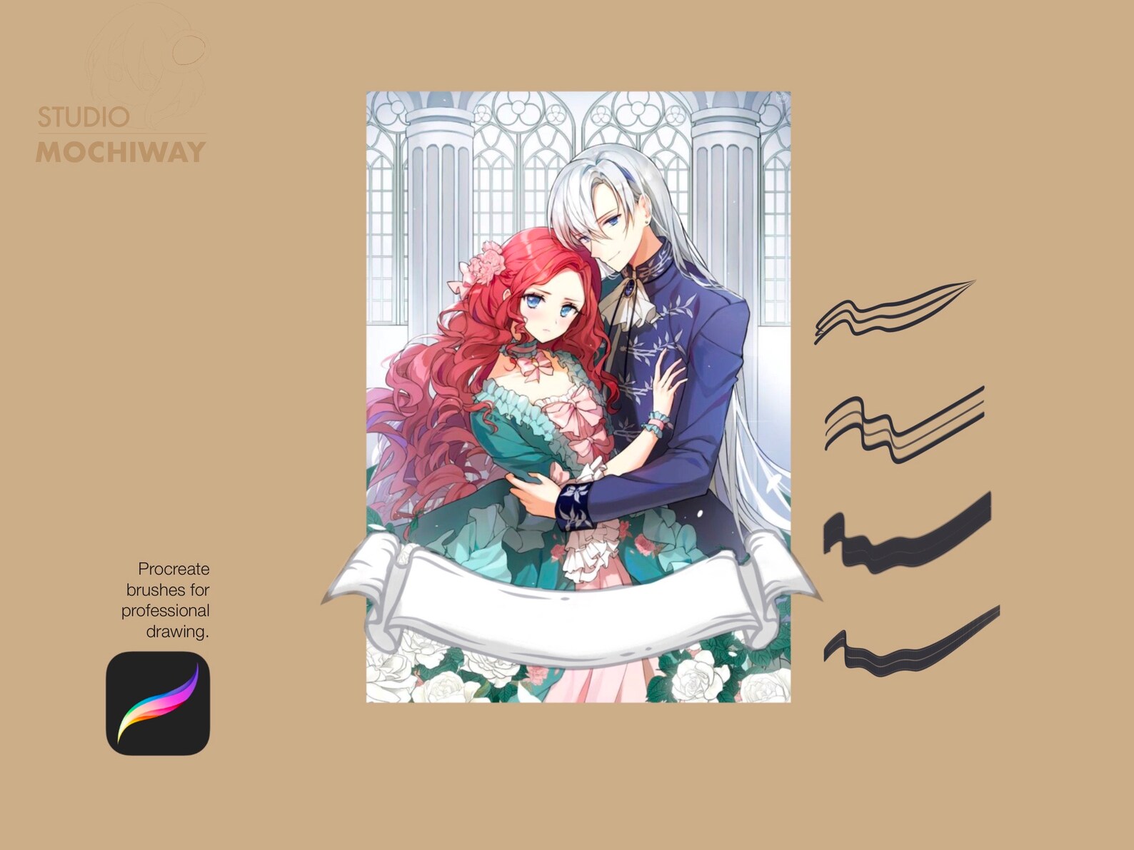 Ribbons & Banners - 78 Procreate Brushes, Manga Anime, Title Label ...