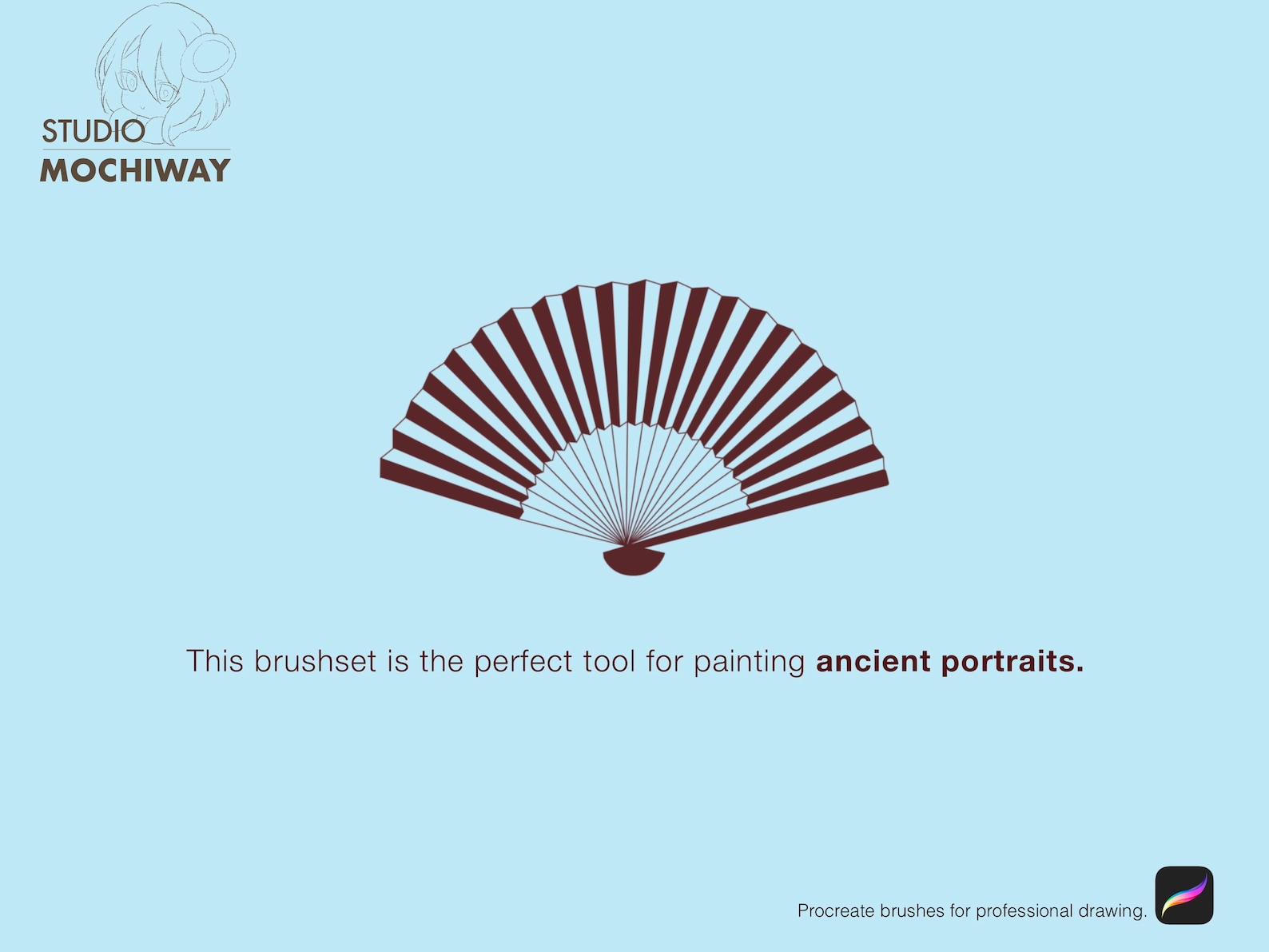 Oriental Fan - 17 Procreate Brushes, Foldable Scholar Hand Paper Art ...