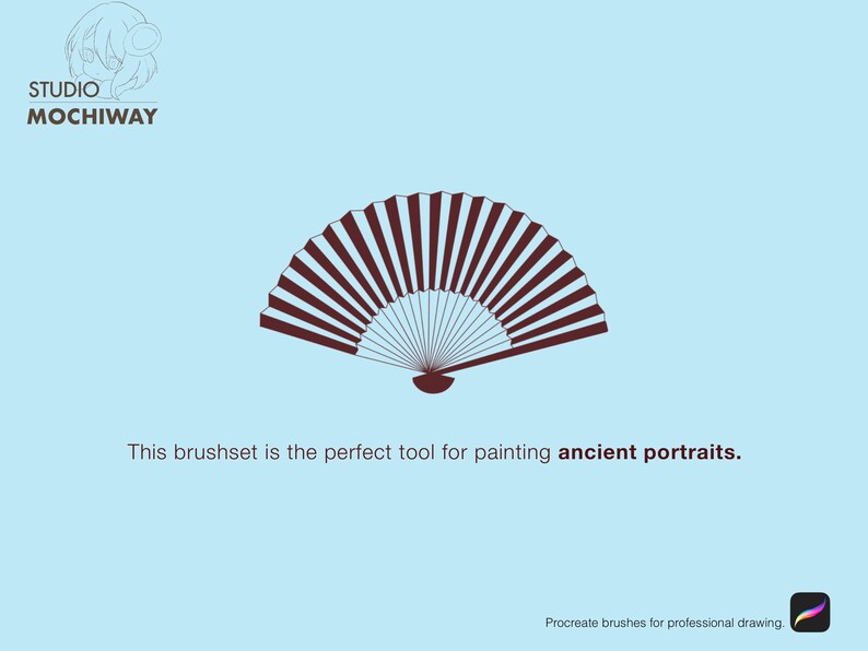 Oriental Fan - 17 Procreate Brushes, Foldable Scholar Hand Paper Art ...