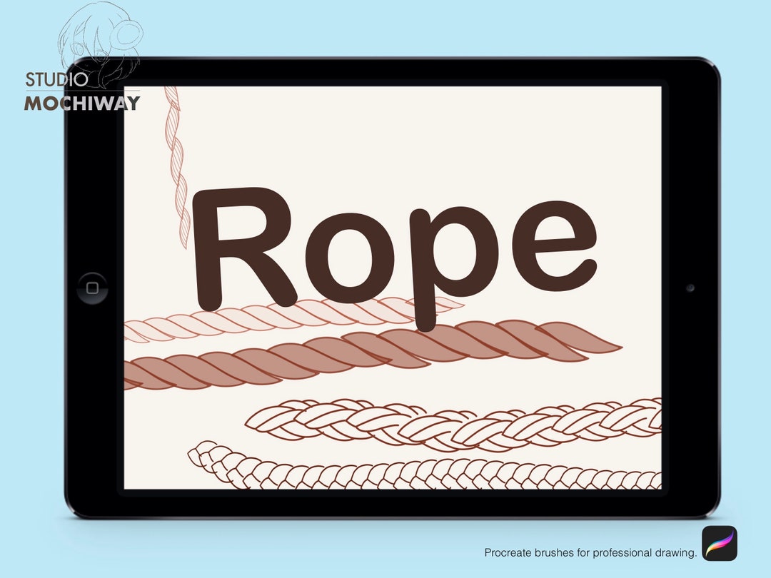 Rope - 11 Procreate Brushes, Tie Strings Braid Hair Pattern Stamp, Tail ...