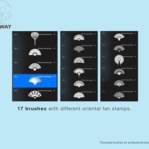 Oriental Fan - 17 Procreate Brushes, Foldable Scholar Hand Paper Art ...