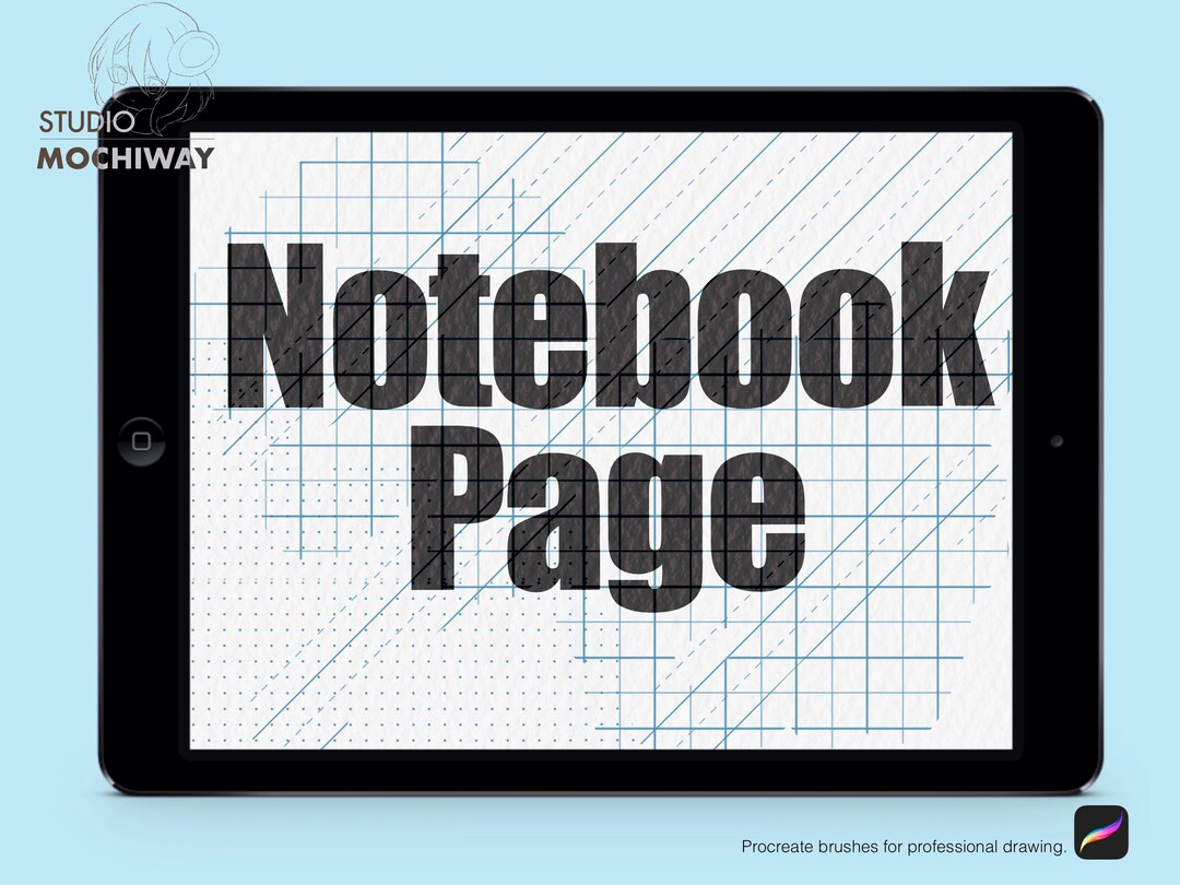 Notebook Page - 14 Procreate Brushes, Book Journal Diary Texture Layer ...