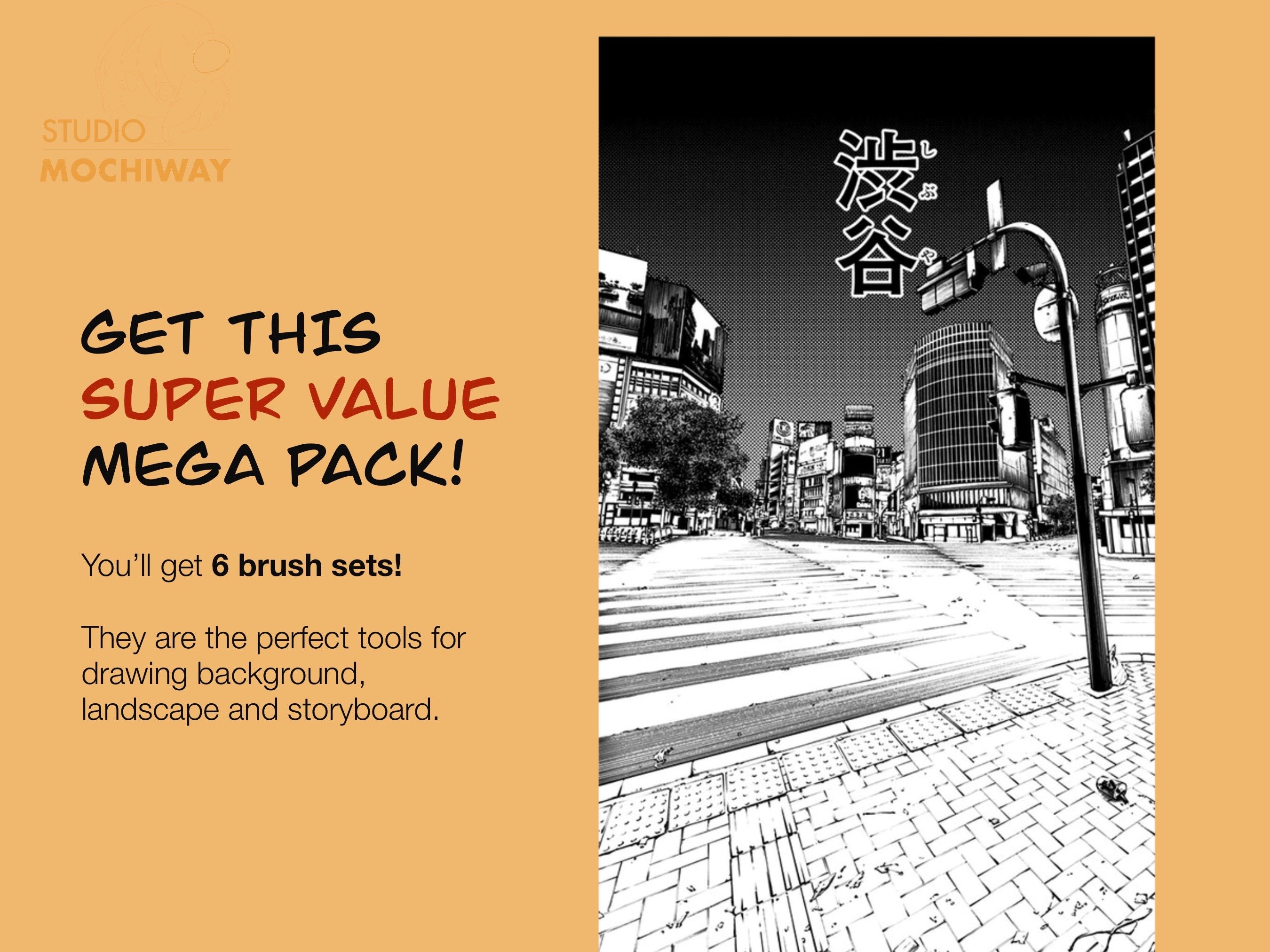 Storyboard Panels - 113 Procreate Brushes, Manga Ambience, Onomatopoeia ...