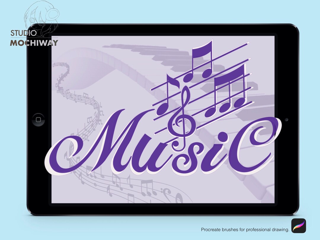 Music - 16 Procreate Brushes, Musical Notes Instrument Stamp, Piano ...