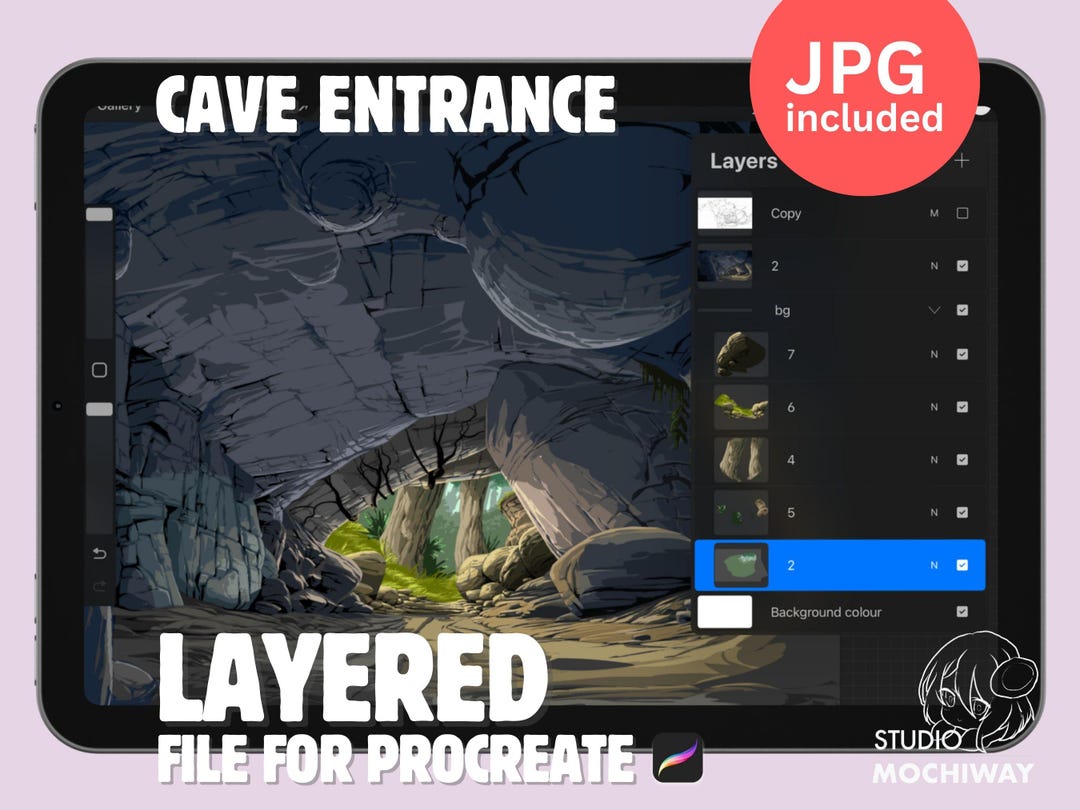 Cave Entrance - Procreate File With Layers, RPG Landscape Fantasy ...
