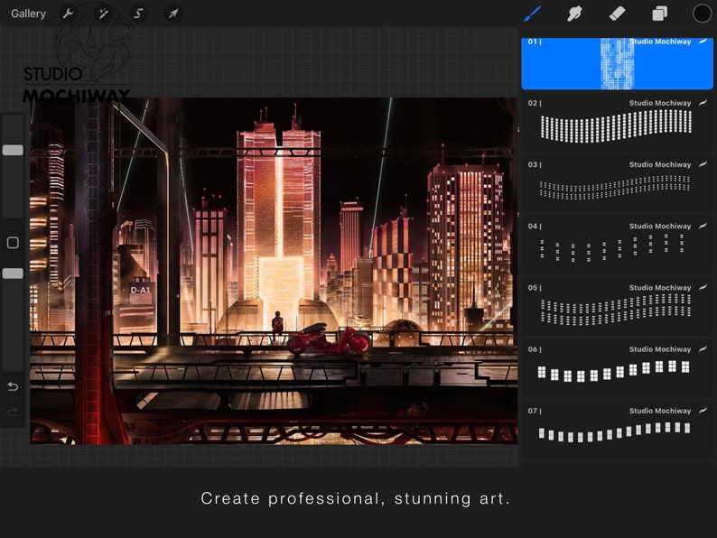 Infrastructure - 73 Procreate Brushes, Manga Anime Digital Painting ...