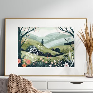 Scandi Woodland Clearing Printable, Modern Farmhouse Decor ...