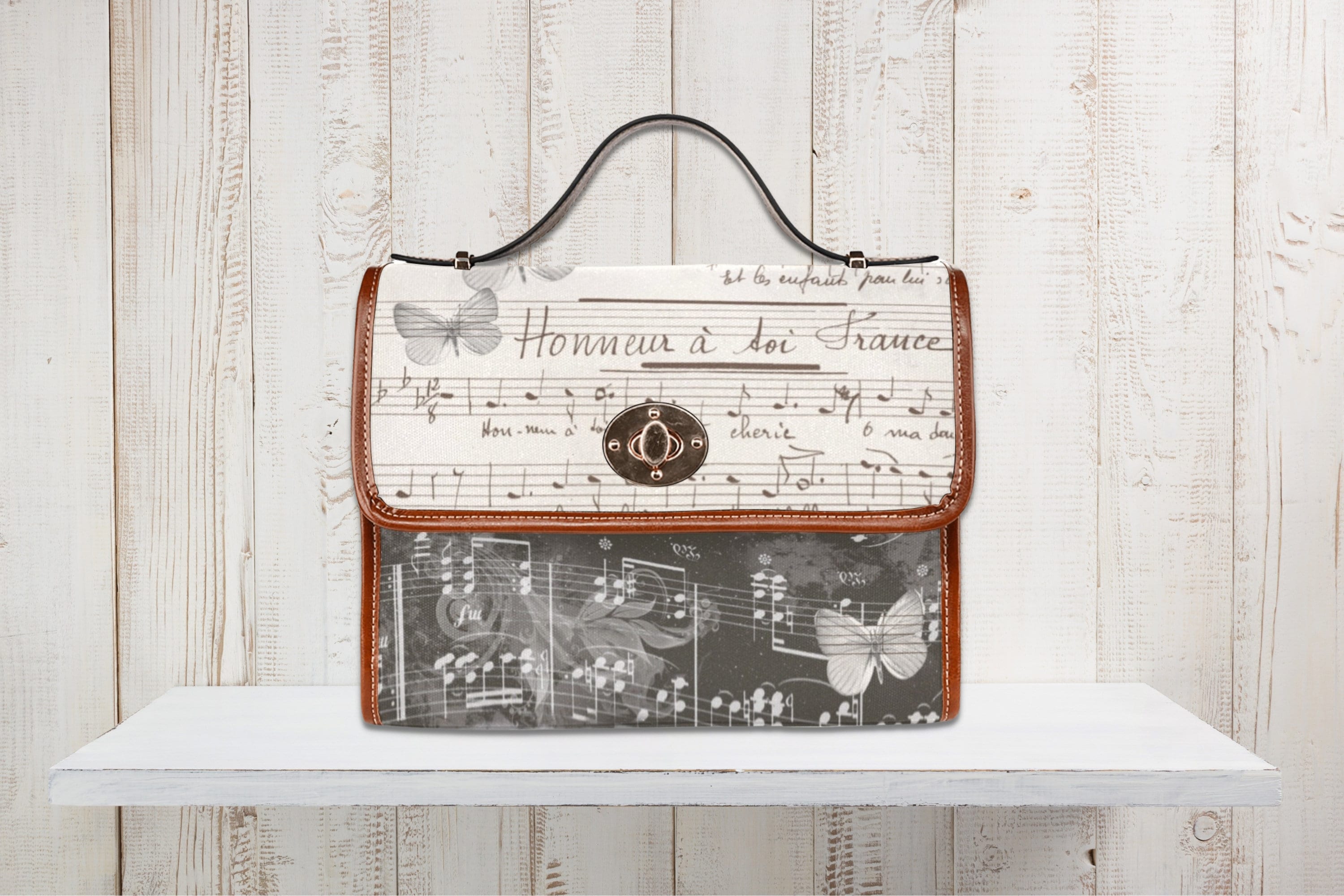 Vintage Musical Notes Retro Satchel Handbag Purse, Cottagecore Bag ...