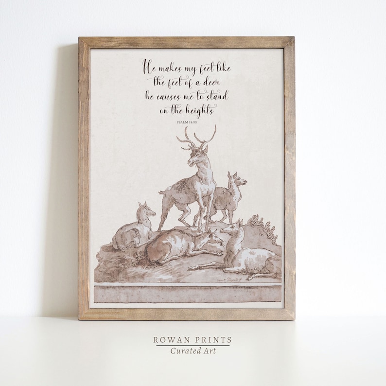 Feet of A Deer Scripture Wall Art | Farmhouse Bible Verse Print ...