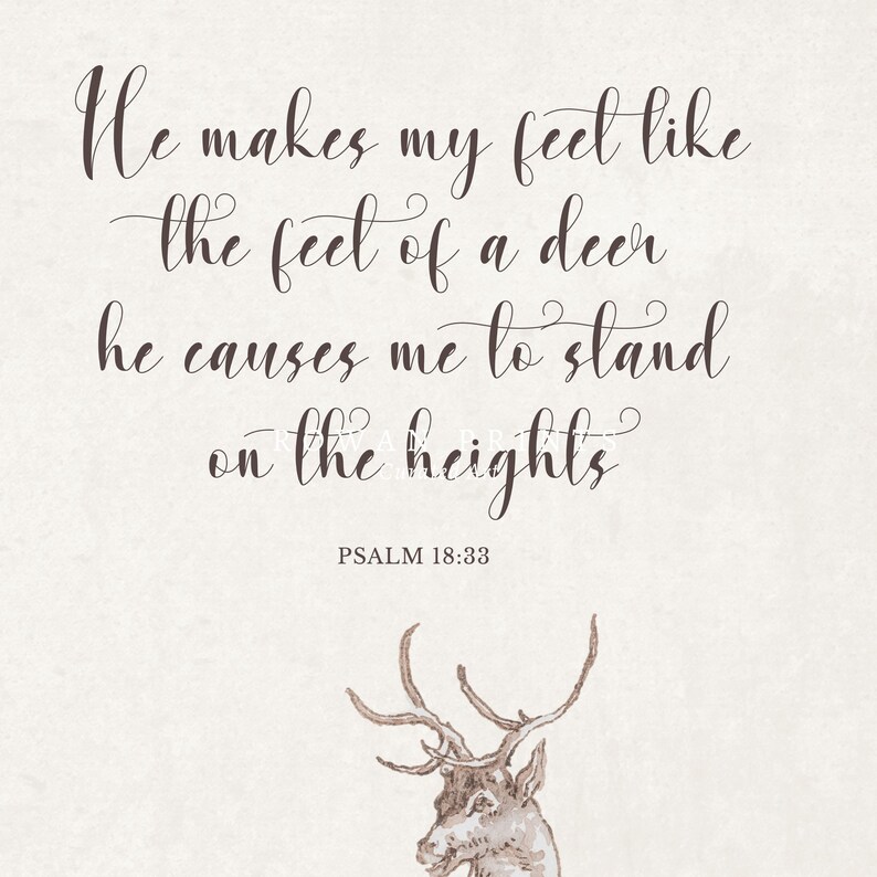 Feet of A Deer Scripture Wall Art Farmhouse Bible Verse Print Christian ...