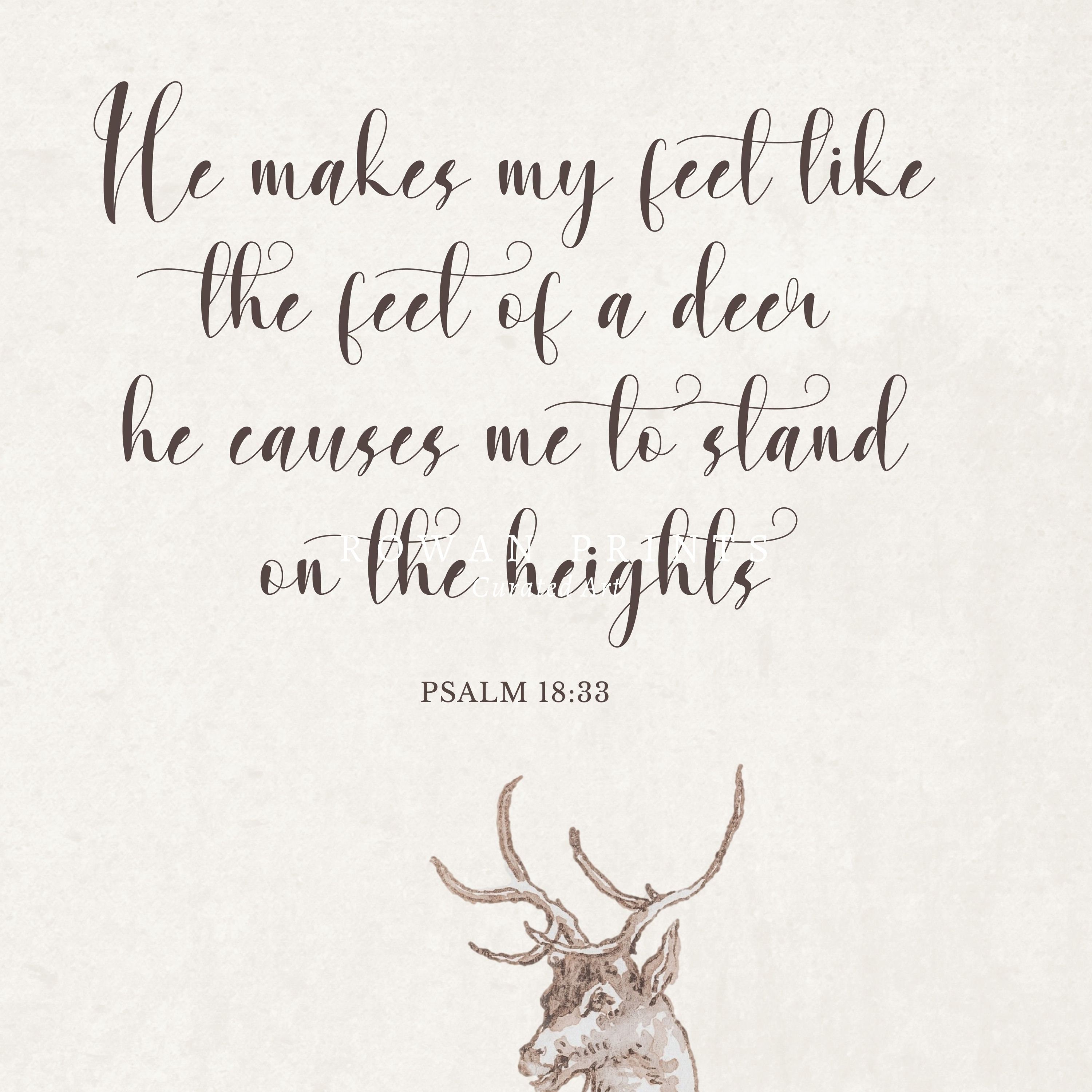 Feet of A Deer Scripture Wall Art | Farmhouse Bible Verse Print ...