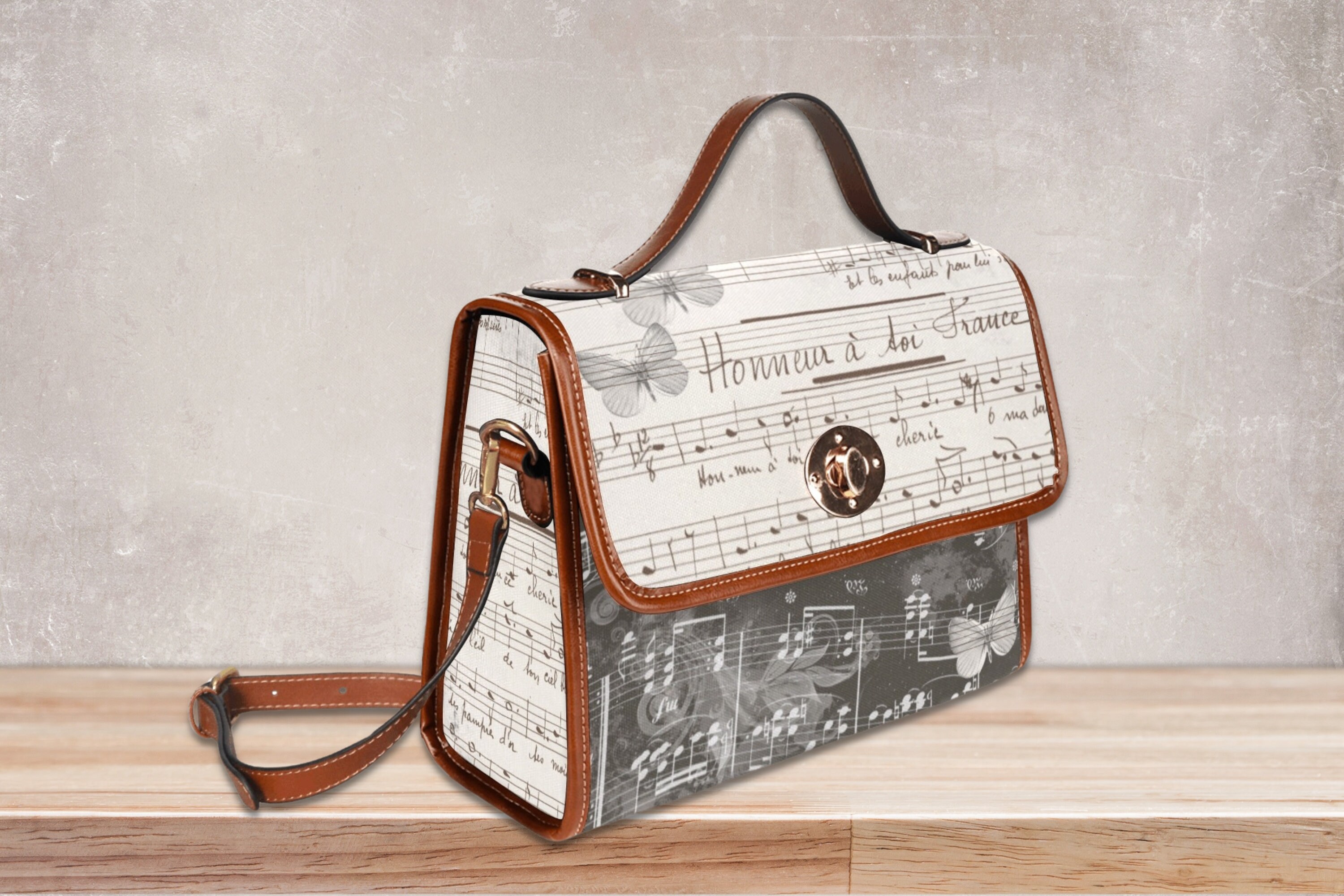 Vintage Musical Notes Retro Satchel Handbag Purse, Cottagecore Bag ...