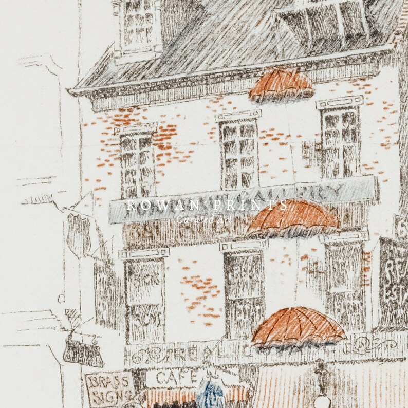 Vintage Cityscape Print SET of 4 Street Sketch Cityscape - Etsy