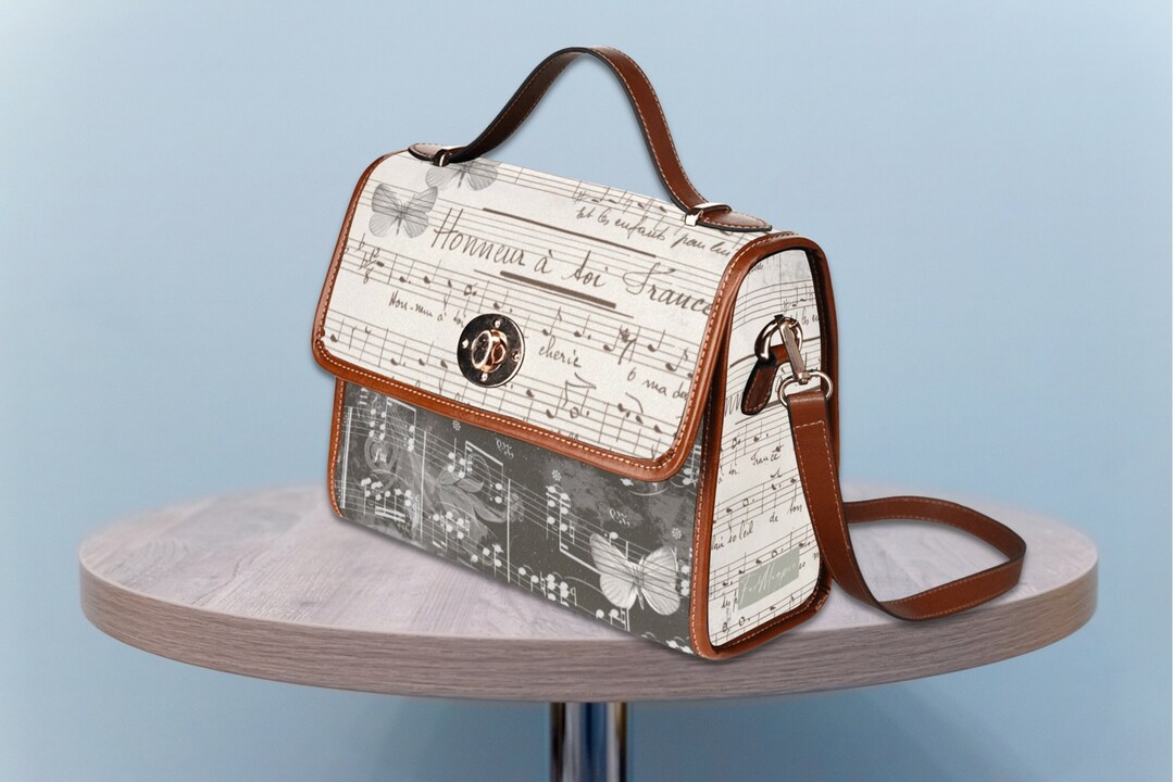 Vintage Musical Notes Retro Satchel Handbag Purse, Cottagecore Bag ...