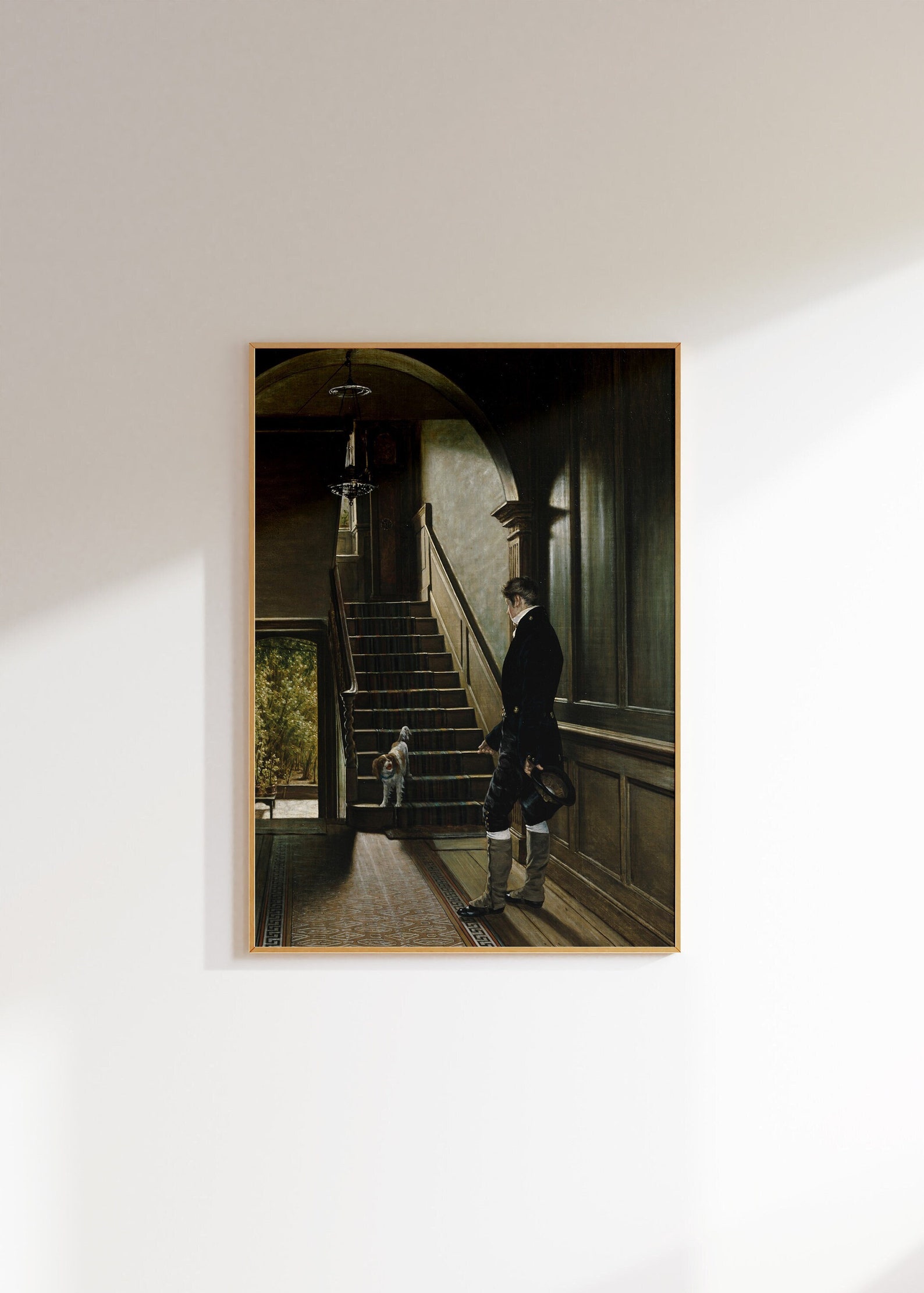 Vintage Dark Moody Man Painting, Portrait Dark Academia Print ...