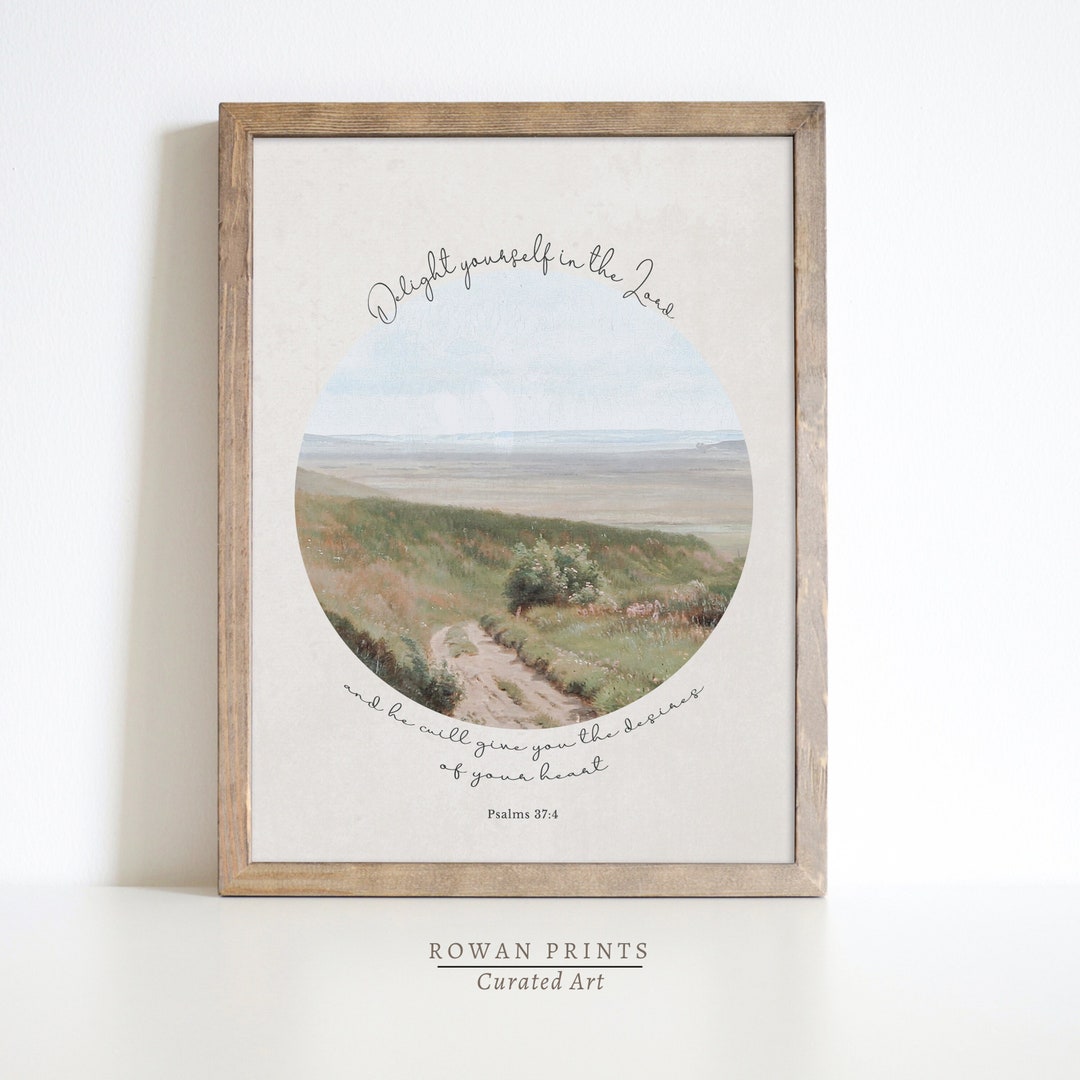Delight Yourself in the Lord Scripture Wall Art | Bible Verse Print ...