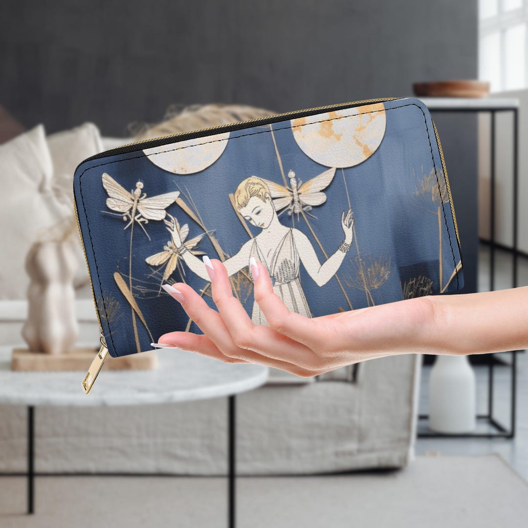 Art Nouveau Goddess Moon Wallet: Art Deco Zip Purse - Etsy