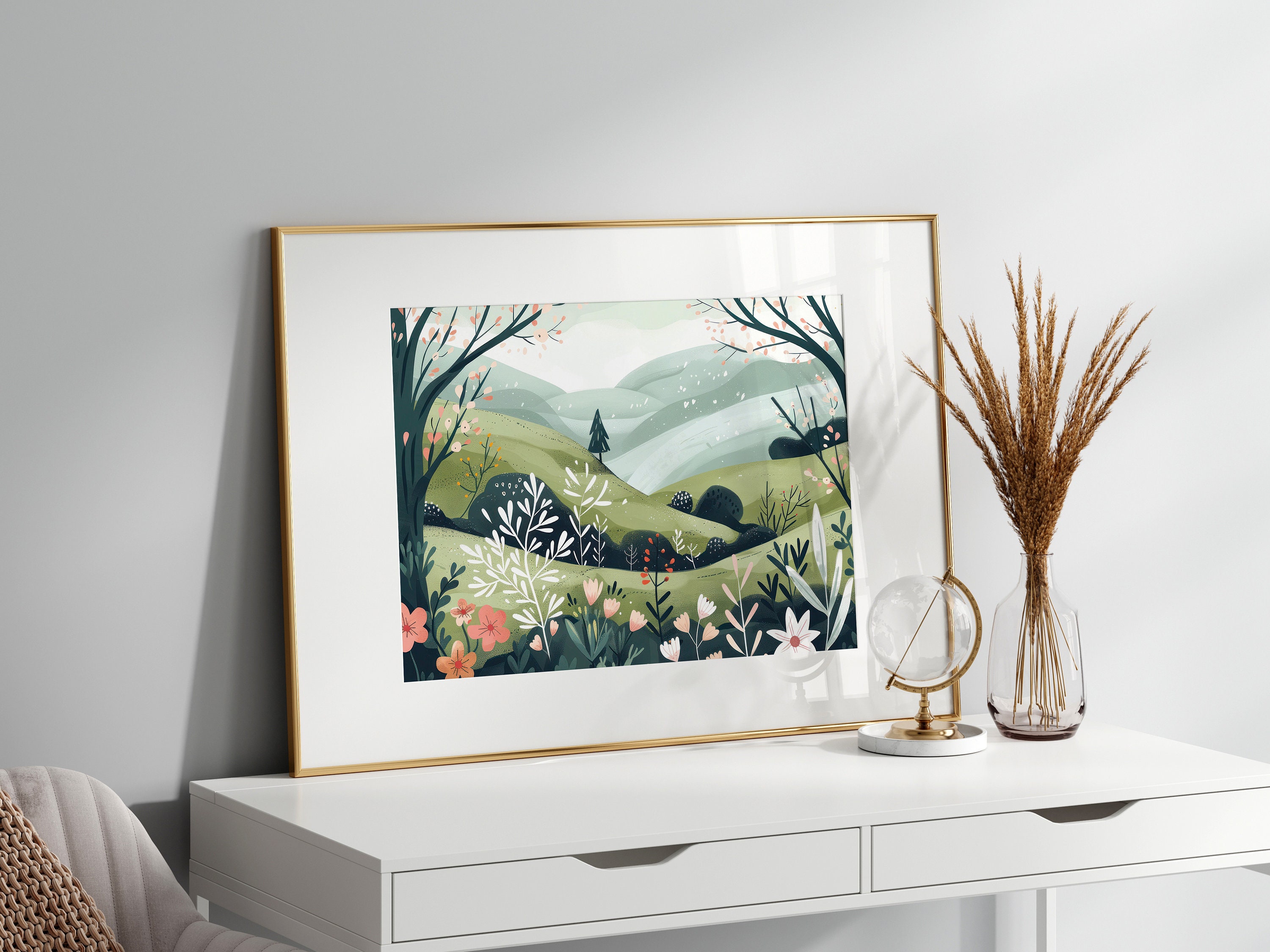 Scandi Woodland Clearing Printable, Modern Farmhouse Decor ...