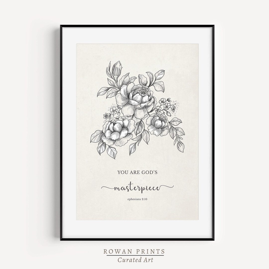 God's Masterpiece Scripture Wall Art | Farmhouse Bible Verse Print ...