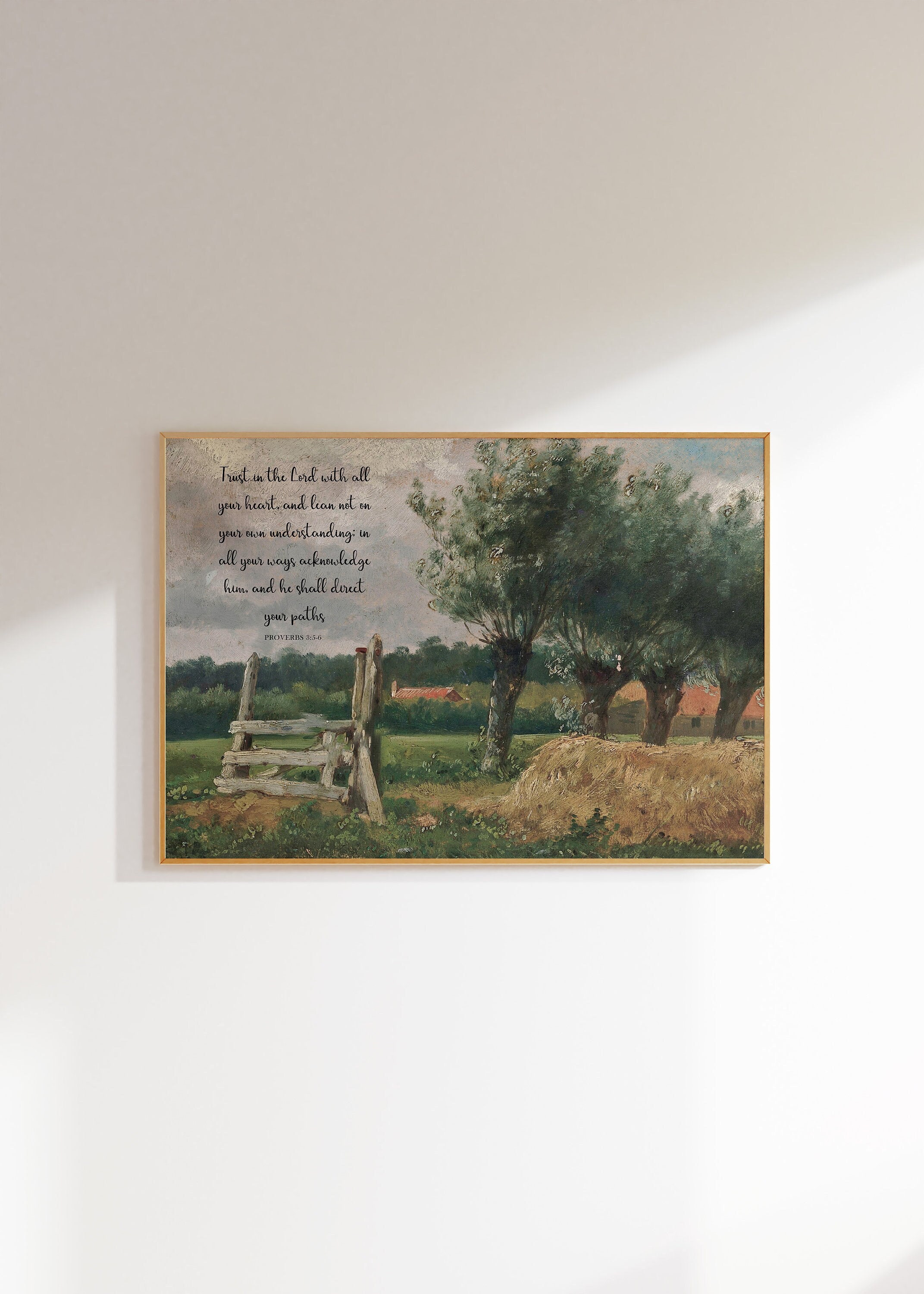 Acknowledge Him Vintage Scripture Wall Art, Bible Verse Print ...