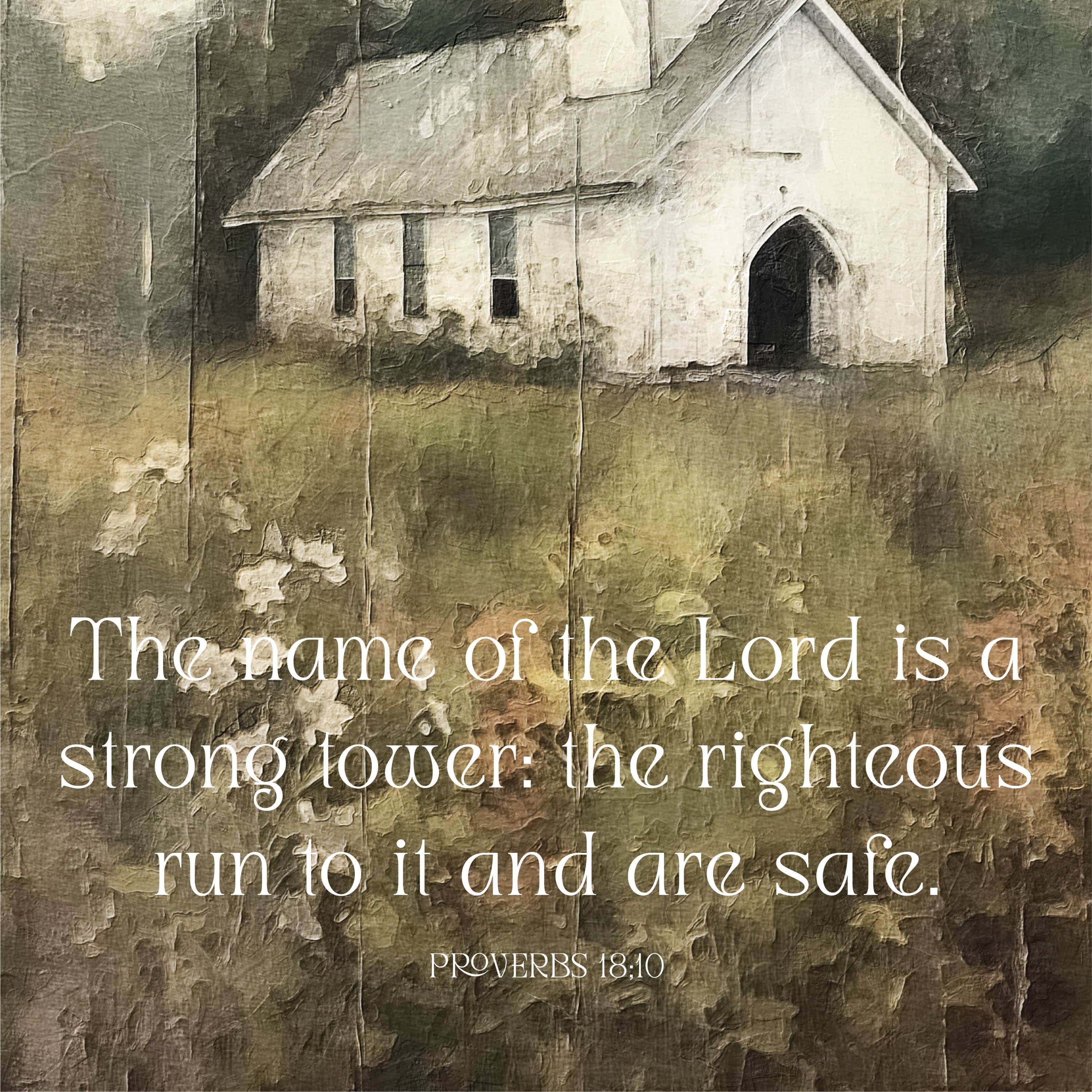 The Lord is a Strong Tower Text Wall Art Printable, Bible Verse Wall ...