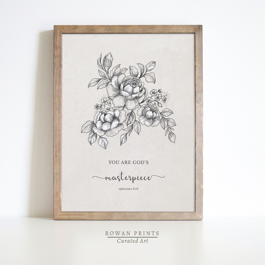 God's Masterpiece Scripture Wall Art Farmhouse Bible Verse Print ...