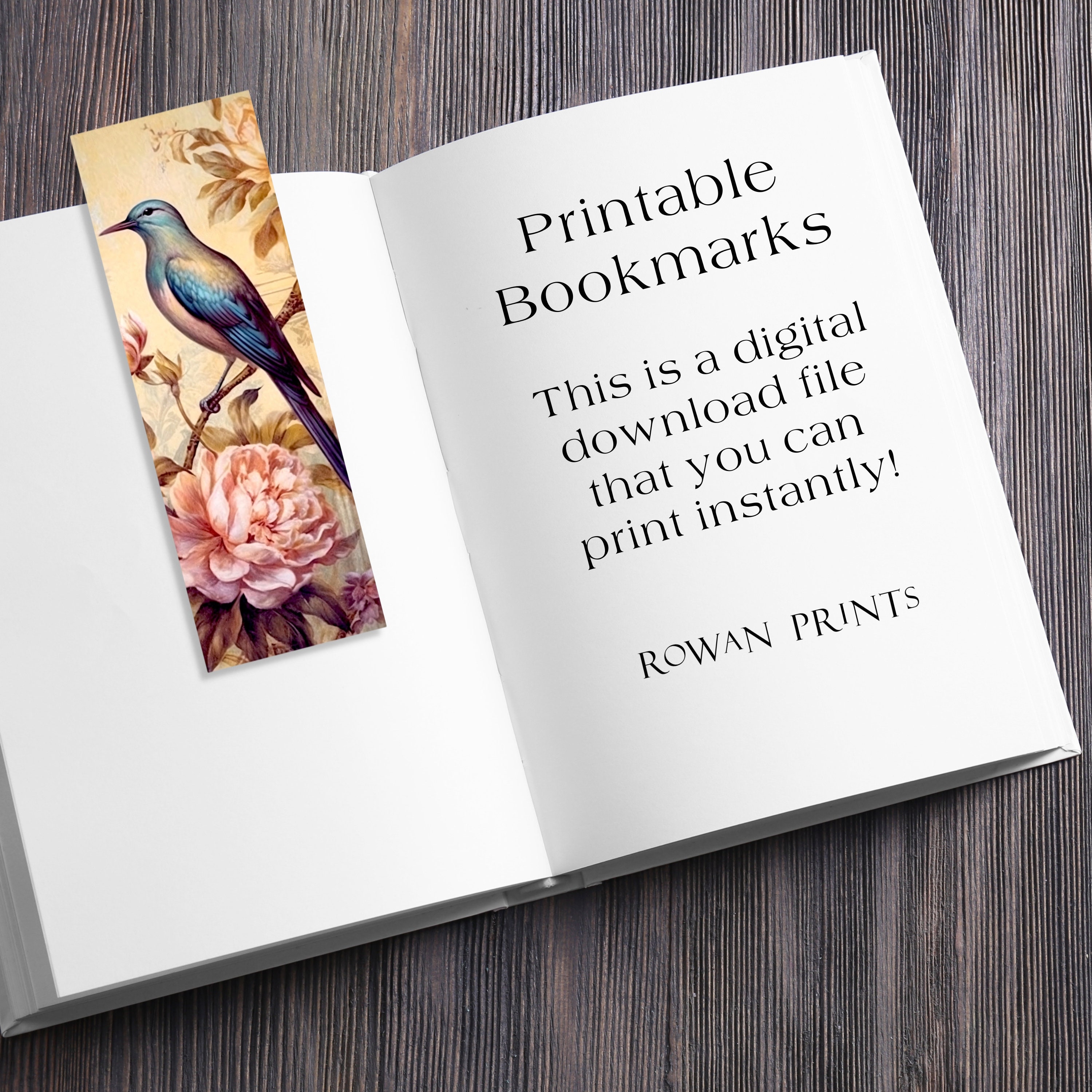 Vintage Birds Printable Set of 4 Bookmarks, Gift for Reader, Bird Lover ...