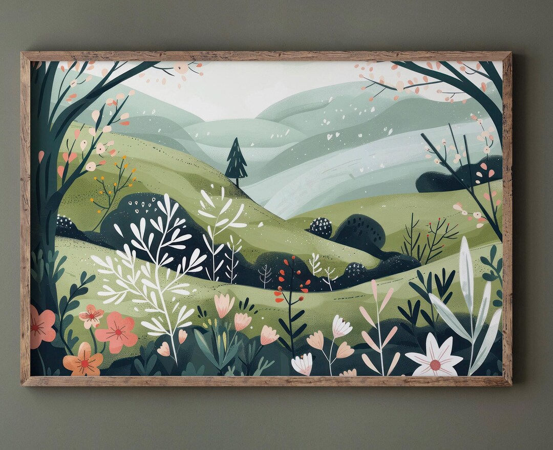 Scandi Woodland Clearing Printable, Modern Farmhouse Decor ...