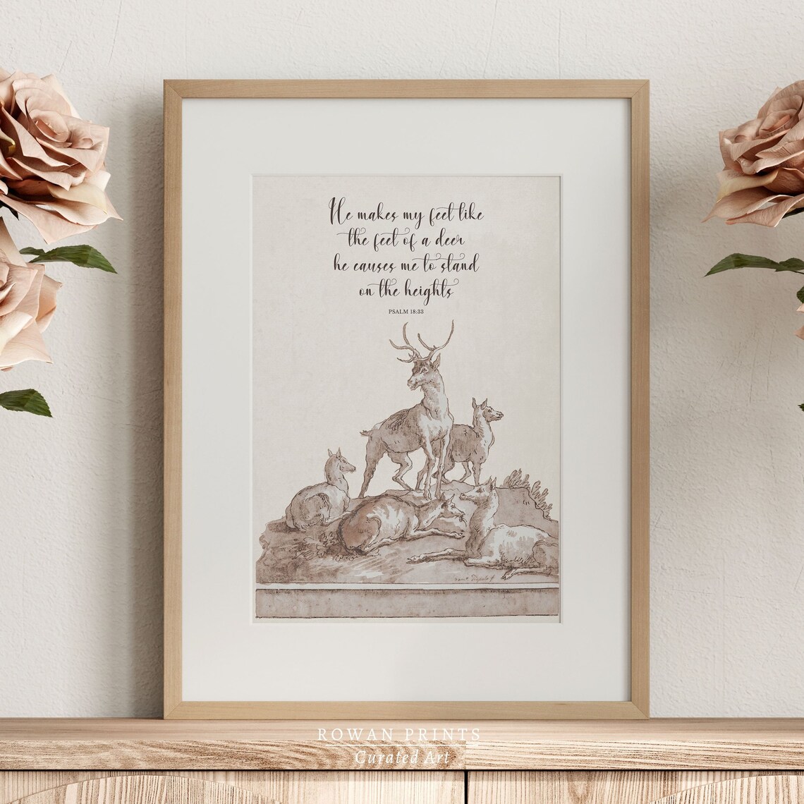 Feet of A Deer Scripture Wall Art Farmhouse Bible Verse Print Christian ...