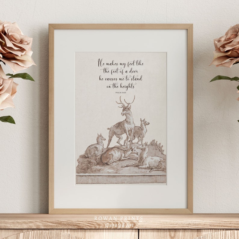 Feet of A Deer Scripture Wall Art Farmhouse Bible Verse Print Christian ...