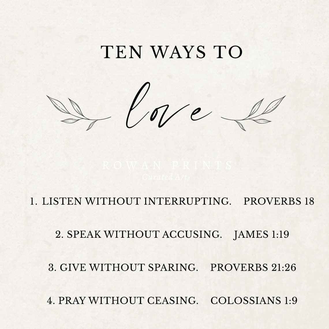 Ten Ways to Love Wall Art Printable Bible Verse Wall Art - Etsy