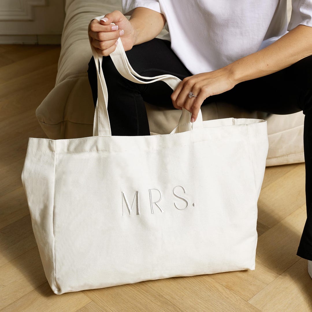 Custom MRS Tote Bag, Embroidered Mrs Bag, Future Mrs Gifts, Custom ...