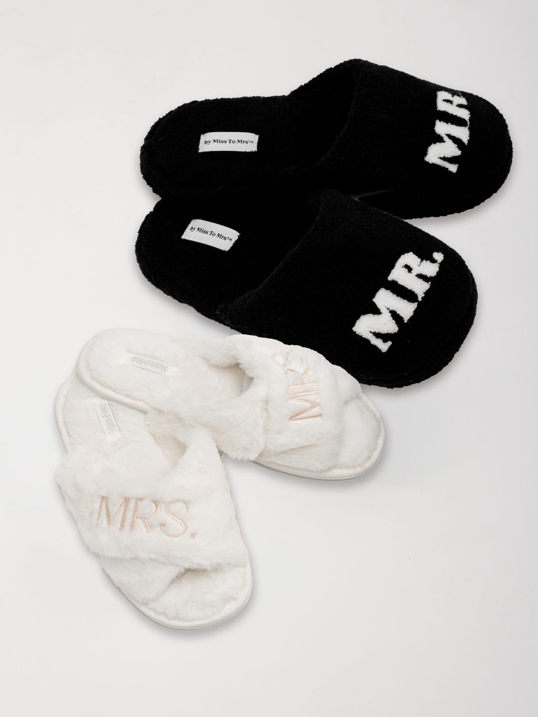 Mr and Mrs Slippers Set, Bride Slippers, Groom Slippers, MRS Fluffy ...