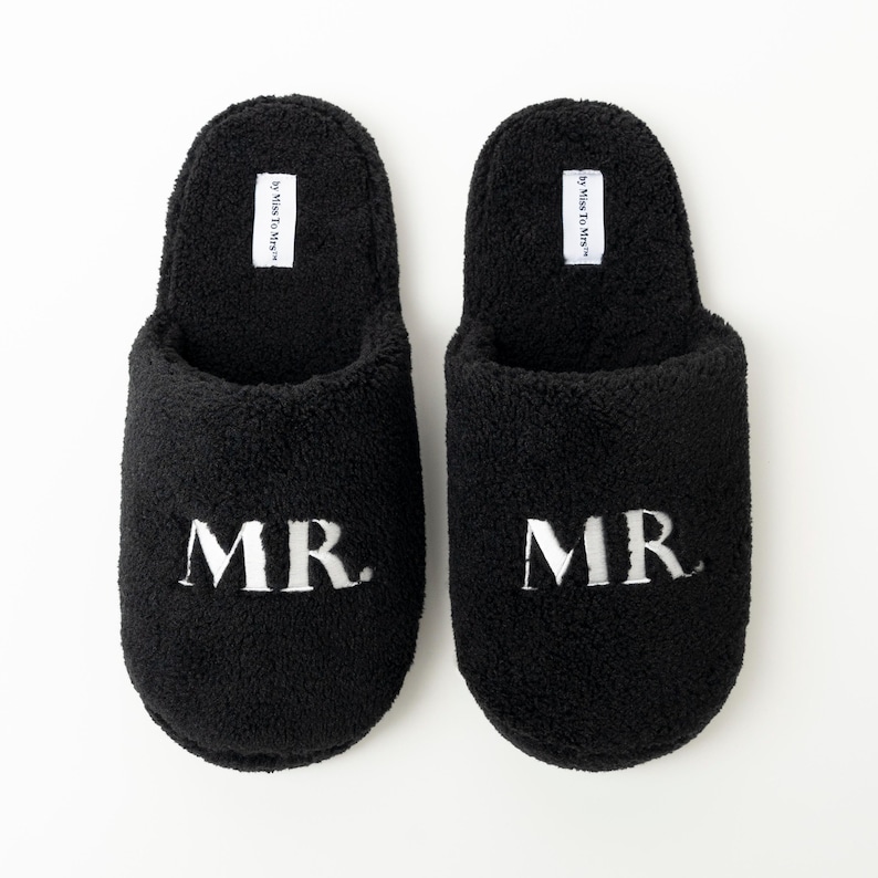 Mr and Mrs Slippers Set, Bride Slippers, Groom Slippers, MRS Fluffy ...