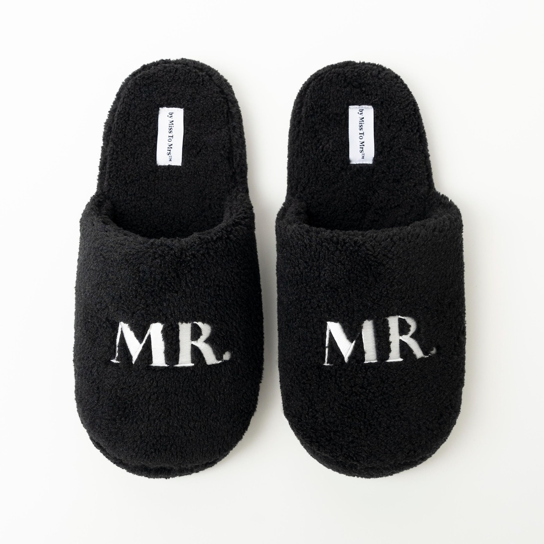 MR Slippers, Groom Slippers, Men Slippers, Father's Day Gifts, Black ...
