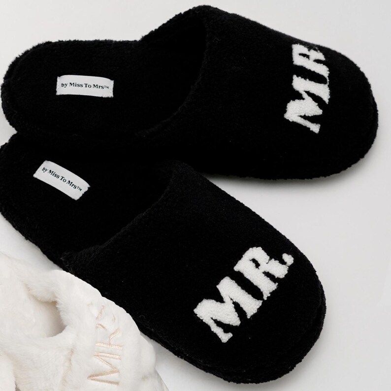 MR Slippers, Groom Slippers, Men Slippers, Father's Day Gifts, Black ...