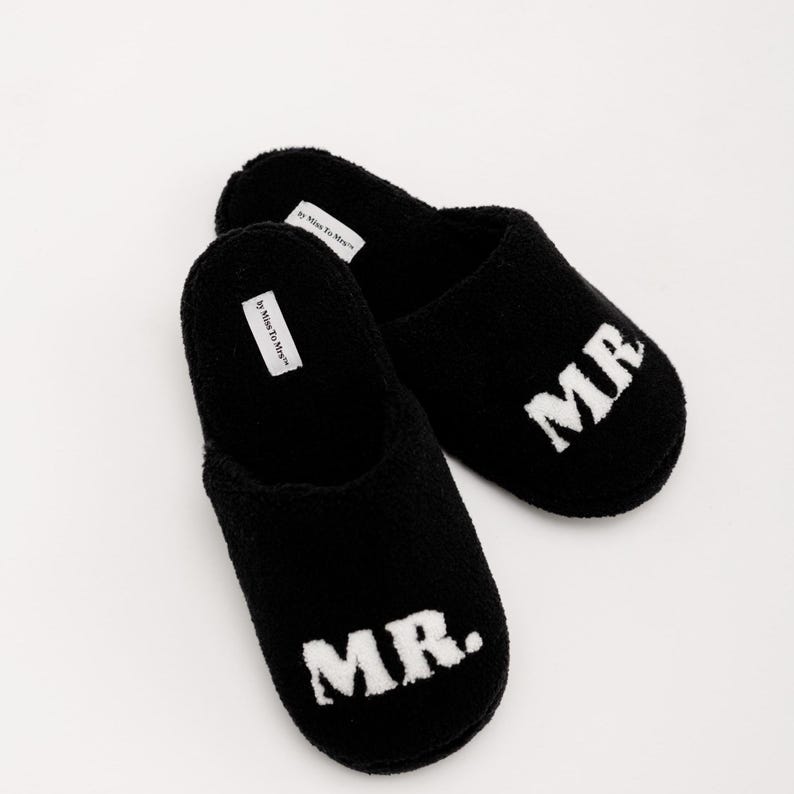 MR Slippers, Groom Slippers, Men Slippers, Father's Day Gifts, Black ...