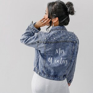 Embroidered Bride Denim Jacket Bride Jean Jacket Future Mrs - Etsy