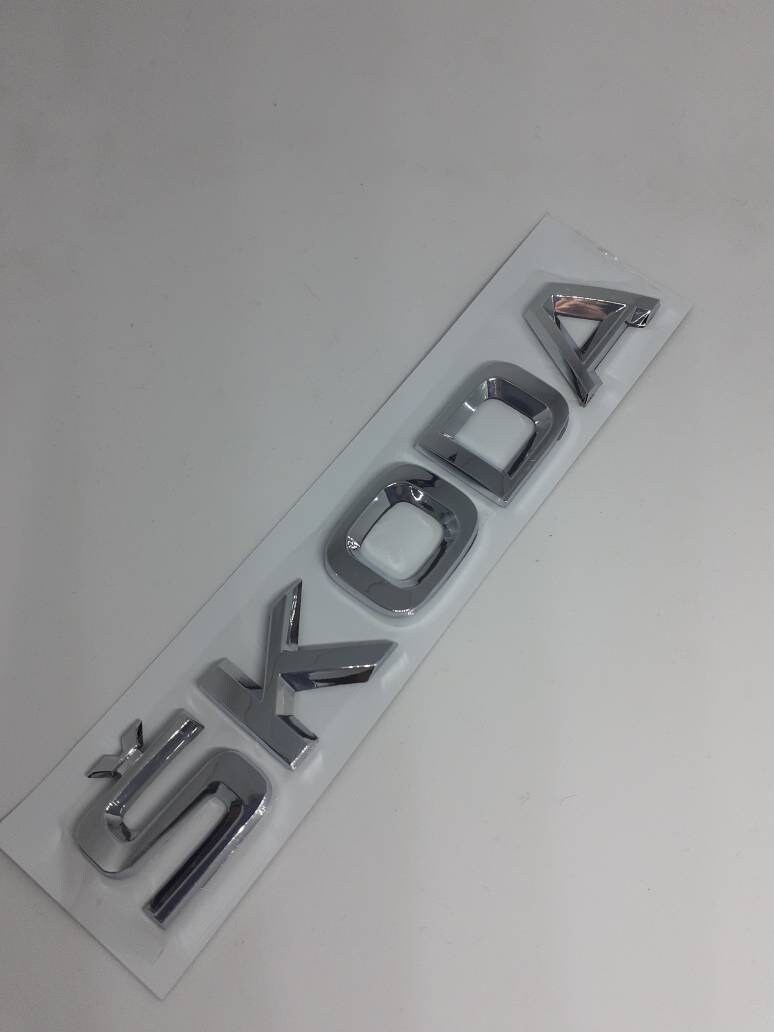 Skoda Lettering SKODA Silver Letters Emblem Logo - Etsy