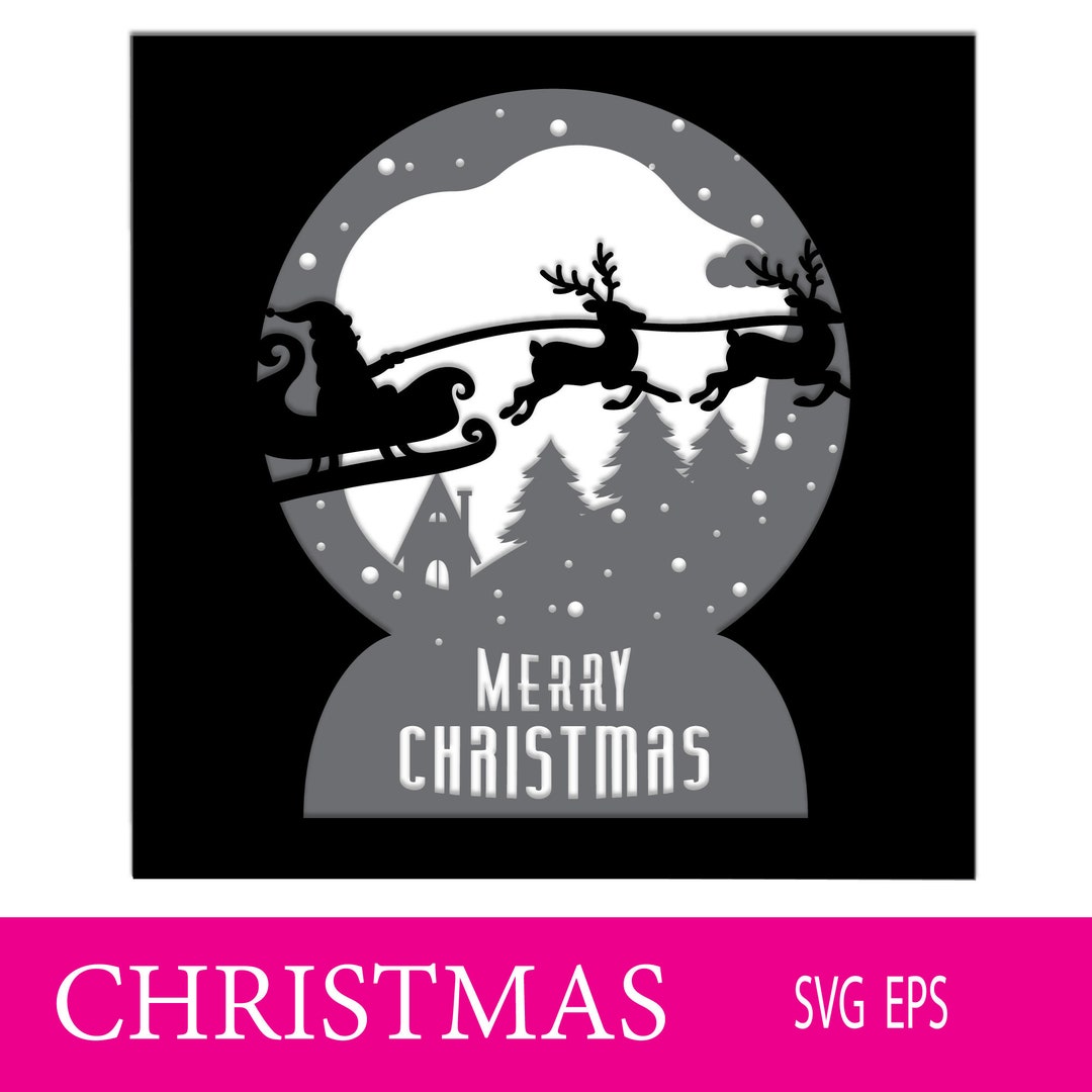 Tarjeta de Navidad Snow Globe Svg Feliz Navidad svg Card Cut - Etsy España