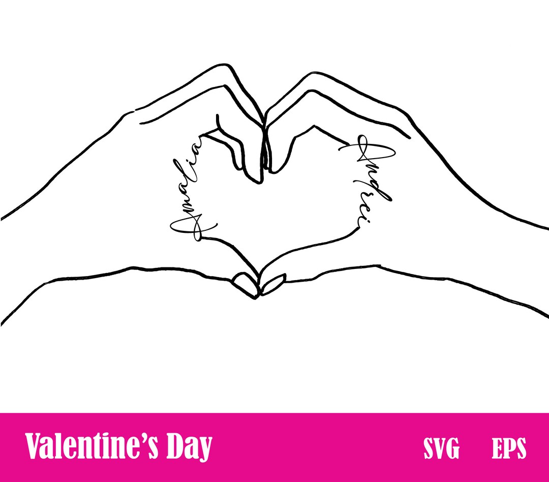 LOVE Sign Hands Design Svg, Customize With Your Own Text, Valentine ...