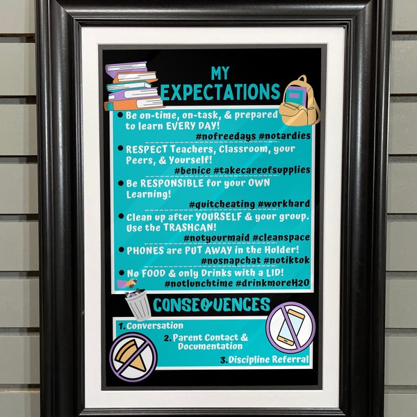 High School Classroom Expectations Poster - Etsy