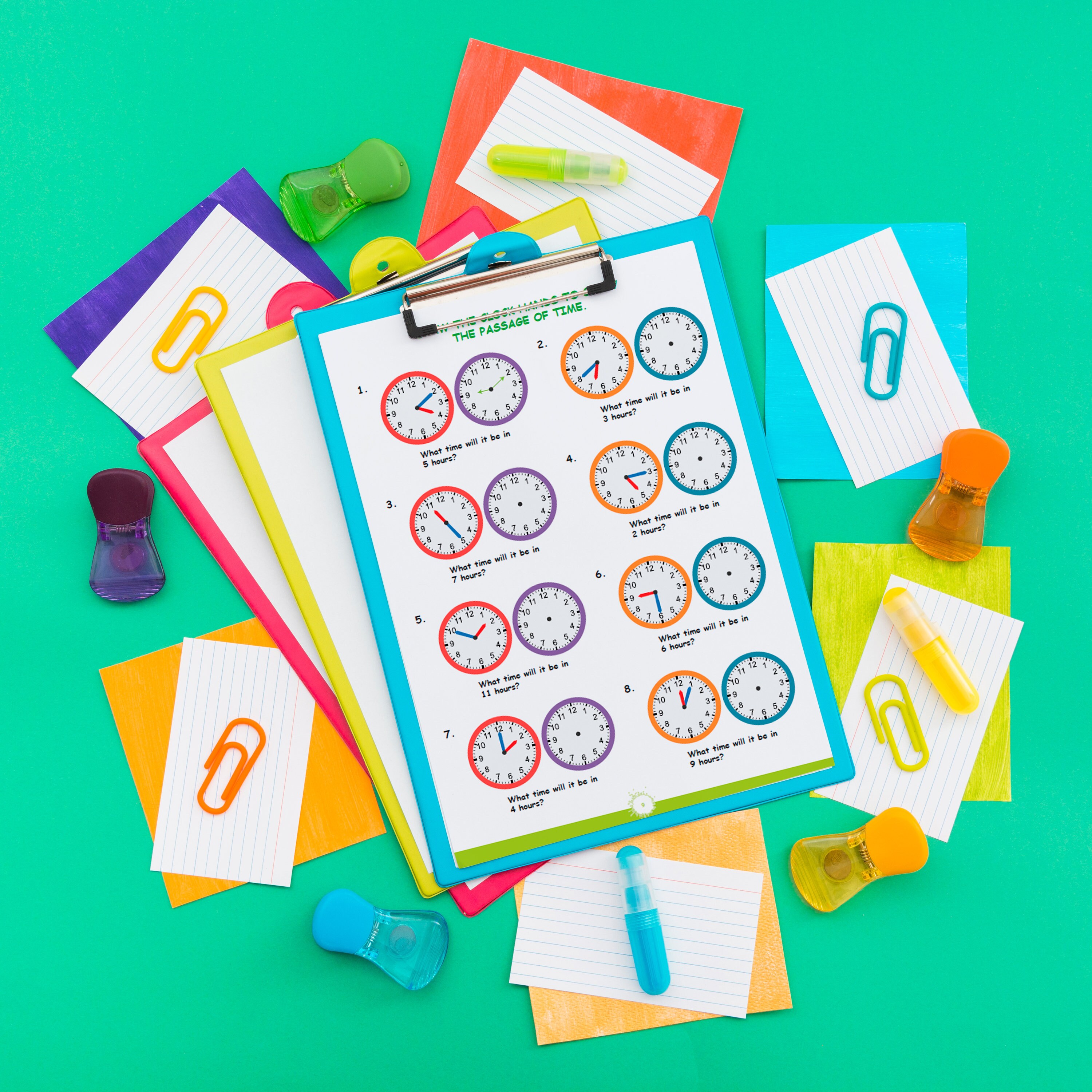 Preschool and School Auxiliary Clock Learning Set, Printable, Digital ...