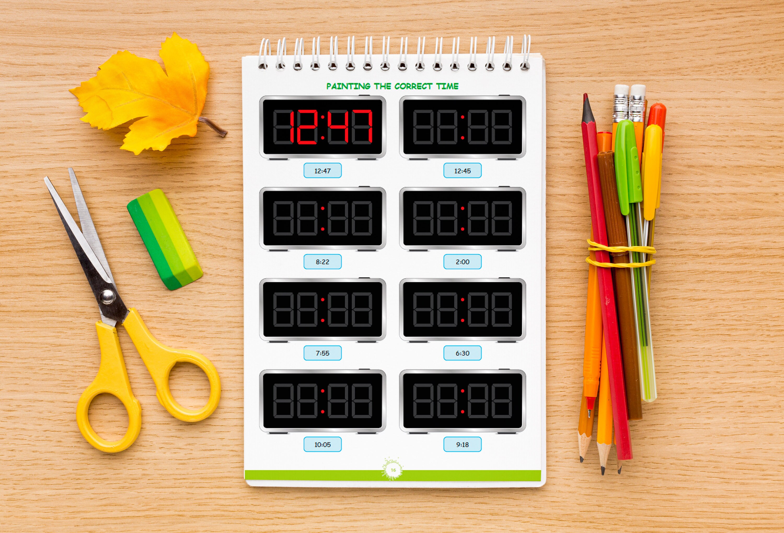 Preschool and School Auxiliary Clock Learning Set, Printable, Digital ...